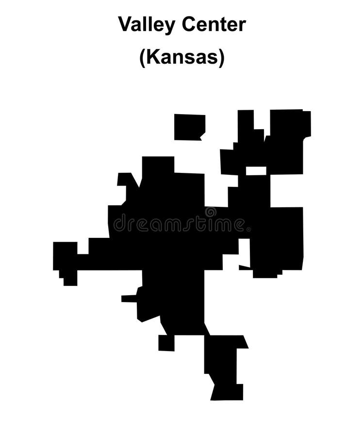 Valley Center outline map stock illustration. Illustration of kansas ...