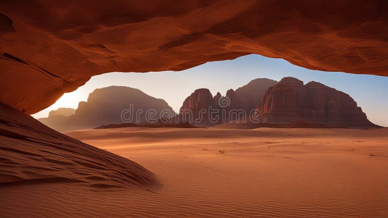 Valley in the Desert the View from Inside the Cave Desert Sandstone ...