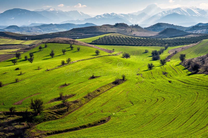 Valley, Fields, Landscape in Turkey Editorial Stock Image - Image of ...