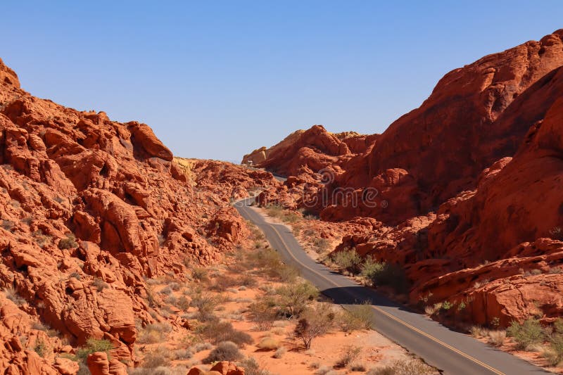 Valley of Fire - Panoramic View of Endless Winding Empty Mouse Tank ...