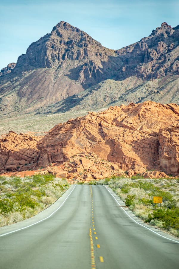 Valley of Fire Scenic Drive and Winding Roads in Nevada Stock Image ...