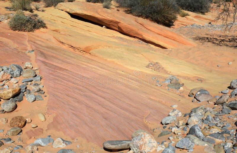 Orange yellow pink rock stock photo. Image of desert - 132104588