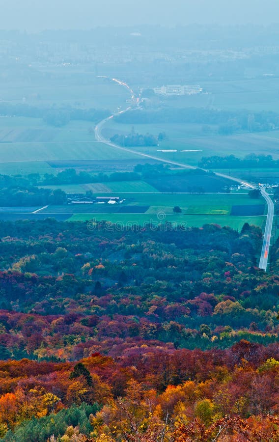 Valley and Forest in Autumn Stock Image - Image of reflection, forest ...