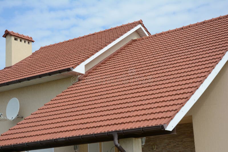 Valley and Gable New Modern House Ceramic Tiled Roofing Construction ...