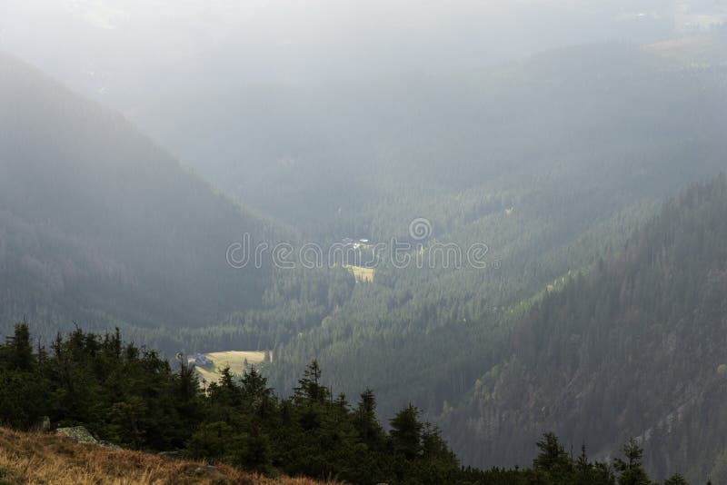 Valley in Giant Mountains. stock photo. Image of natural - 232550258