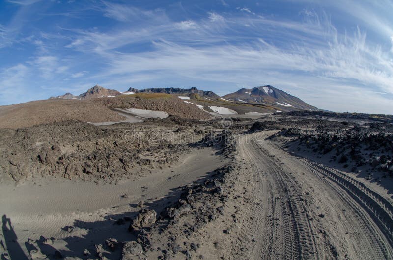 Valley of Gorely volcano stock image. Image of panorama - 48682905