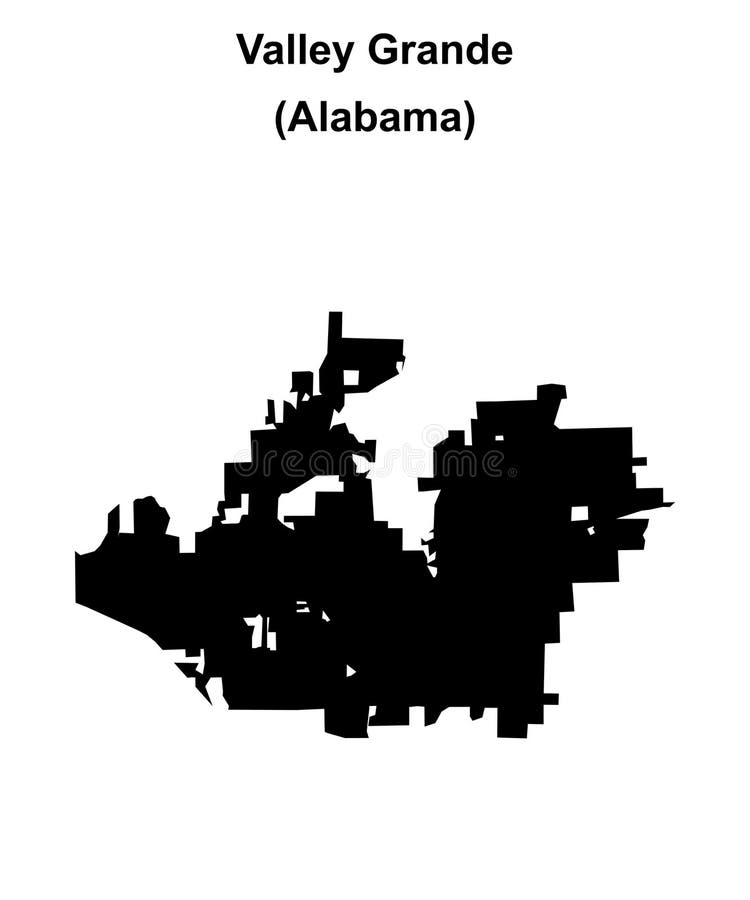 Valley Grande outline map stock illustration. Illustration of territory ...