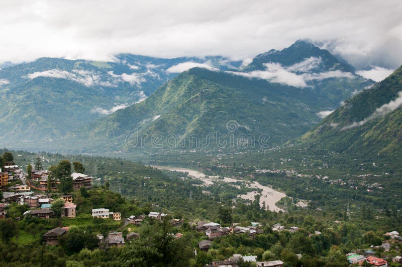 Valley between High Mountains Stock Photo - Image of green, outdoors ...