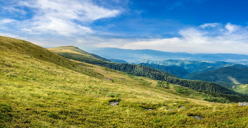 Valley on Hillside of Mountain Range Stock Image - Image of ground ...