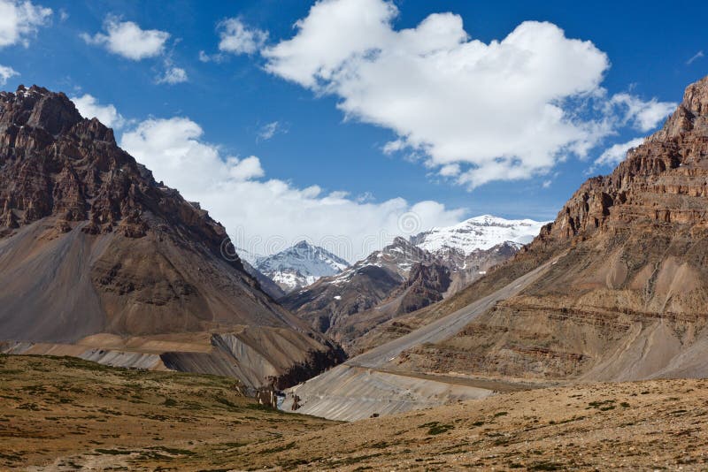 Valley in Himalayas stock image. Image of ridge, scene - 15875621
