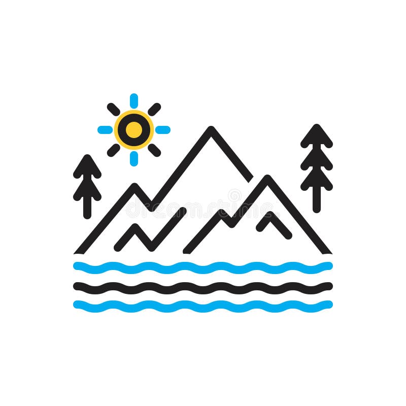 Multi Color Icon for Valley, Plaintiff and Nature Stock Illustration ...