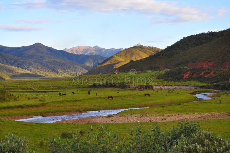 Valley landscape stock photo. Image of prairies, grass - 15558816