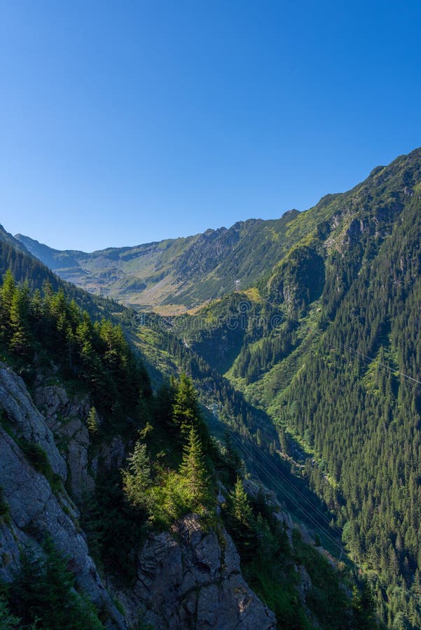 Valley Leading To Balea Lake in Romania Stock Photo - Image of cliff ...