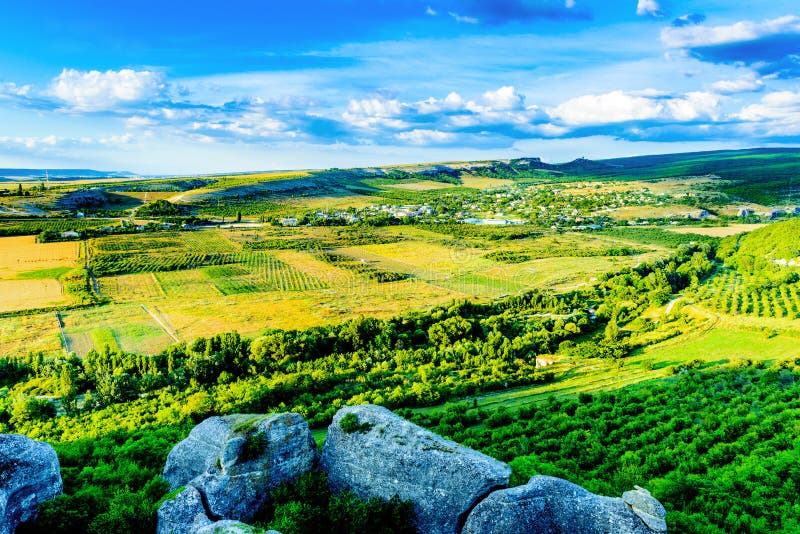 Valley in a Lower Slope of a Mountain. Stock Image - Image of eminence ...