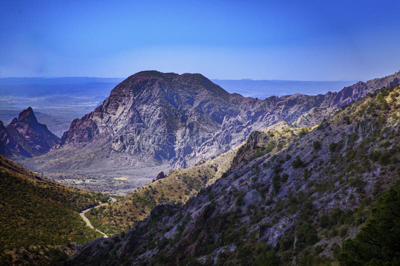 Valley and Mountain in Big Bend National Park, Texas, USA Stock Image ...