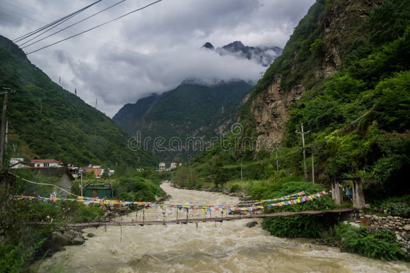 The Valley and Mountain in Countryside of China Stock Photo - Image of ...