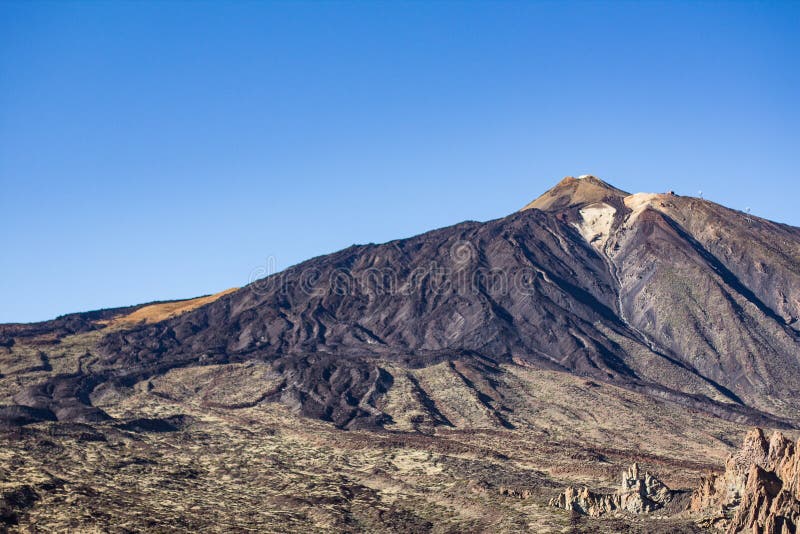 Valley, Mountain Summit and Clear Blue Sky - Stock Image - Image of ...