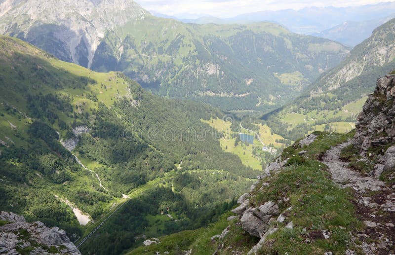 Valley in the Italian Mountains on the Border between Italy and Stock ...