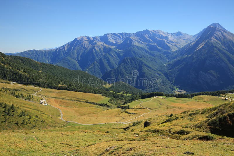 Valley among Mountains in Northern Italy. Stock Photo - Image of ...