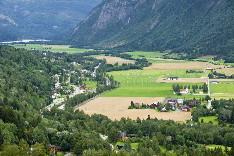 Valley in Norway stock photo. Image of outdoors, house - 13063412
