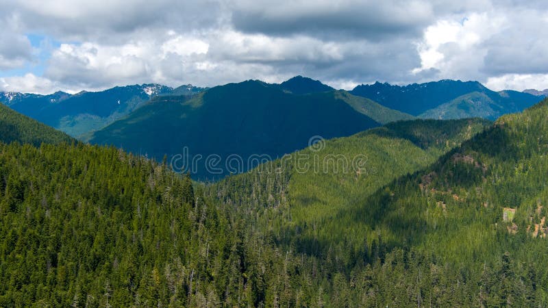Valley in the Olympic Mountains of Washington State in June of 2022 ...