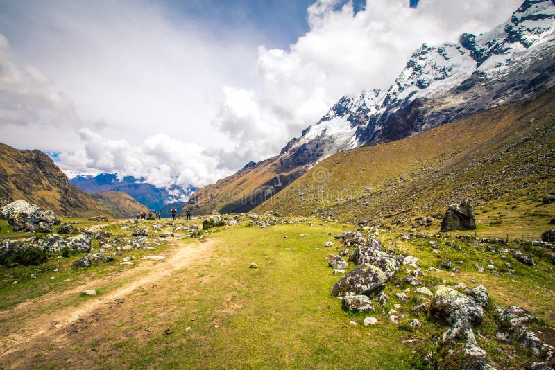 Valley and Path Though the Andes Stock Photo - Image of tourism, path ...