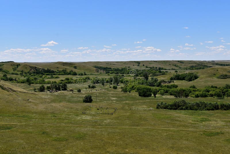 Valley Prairie Scene with a Cemetery Stock Image - Image of rural ...