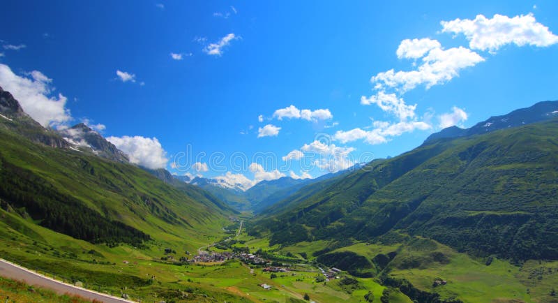 Valley - Realp, Hospental, Andermatt Stock Image - Image of holiday ...