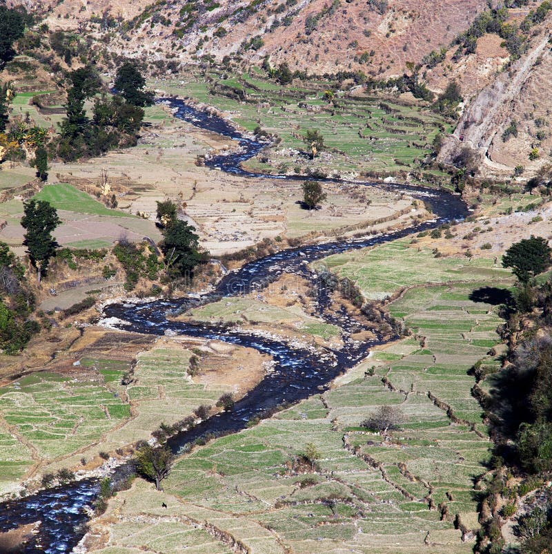 Valley with Rice Field - Nepal Stock Photo - Image of green, nepali ...