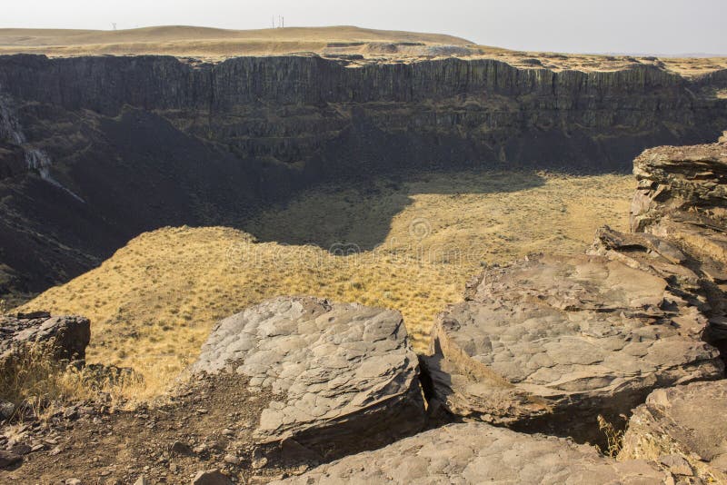 Valley Ringed with Columnar Basalt Stock Photo - Image of columnar ...