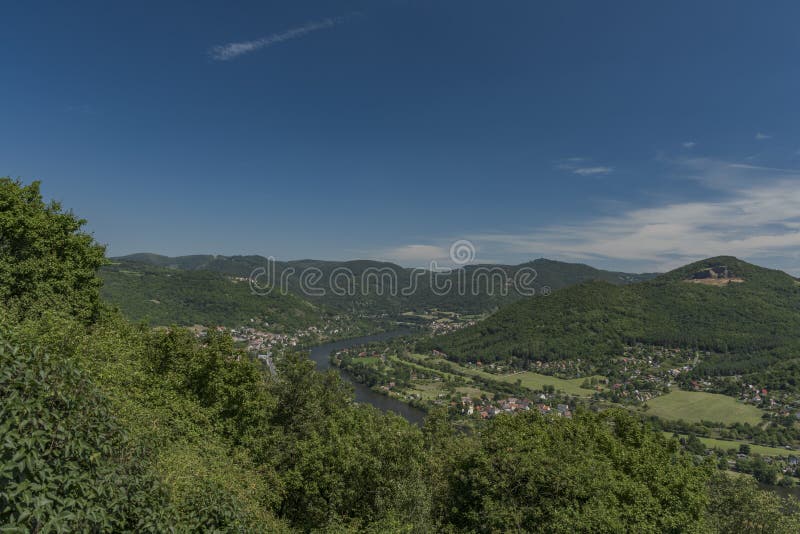 Valley of River Labe in North Bohemia Stock Photo - Image of river ...