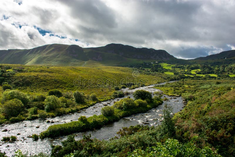 Valley and River at the Ring of Kerry in Ireland Stock Photo - Image of ...