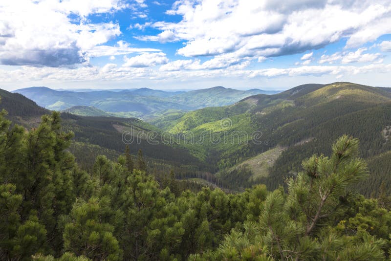 A Valley Runs between Mountains at the Cross-section of the Slopes ...