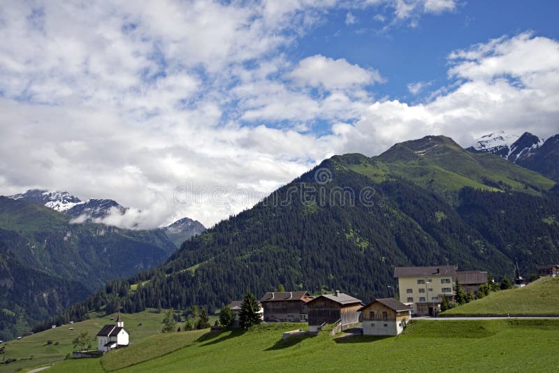 Valley stock image. Image of village, mountains, church - 33101641