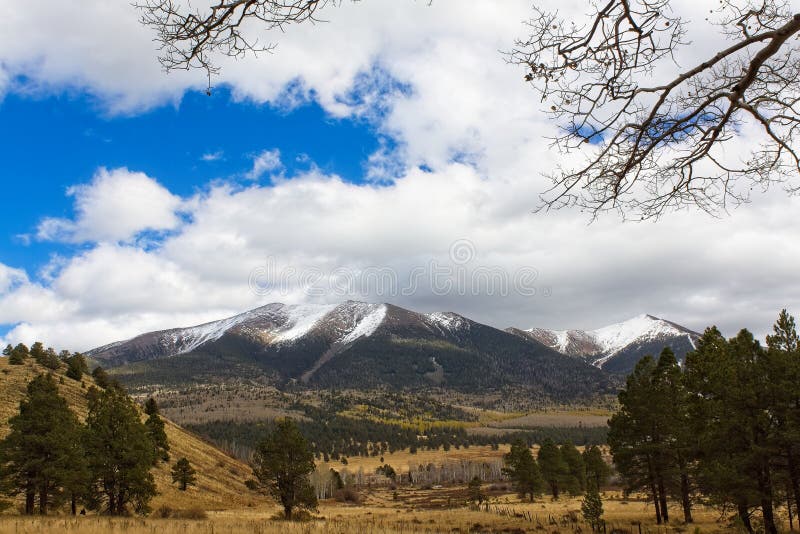 The Mountains of Flagstaff, Arizona with Clouds in the Sky Stock Image ...