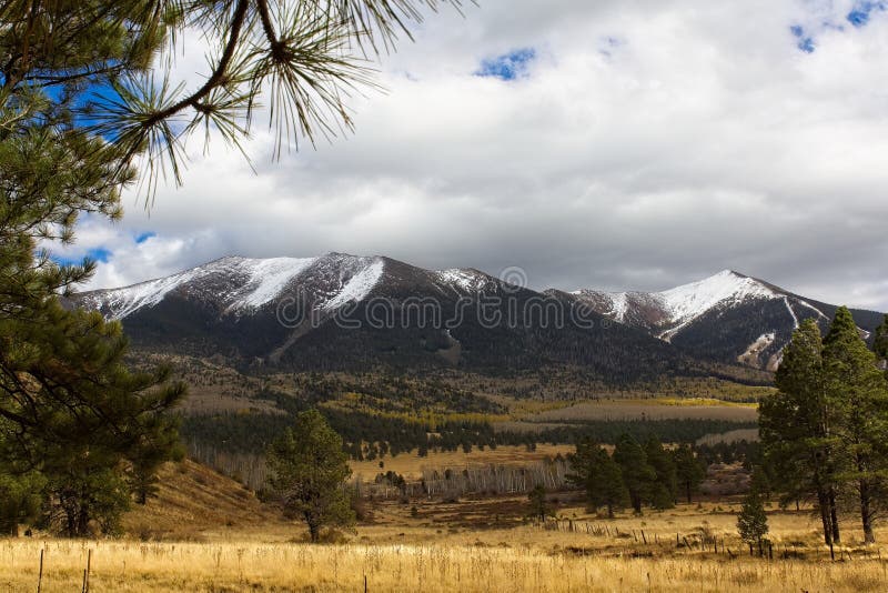 The Mountains of Flagstaff, Arizona with Clouds in the Sky Stock Image ...