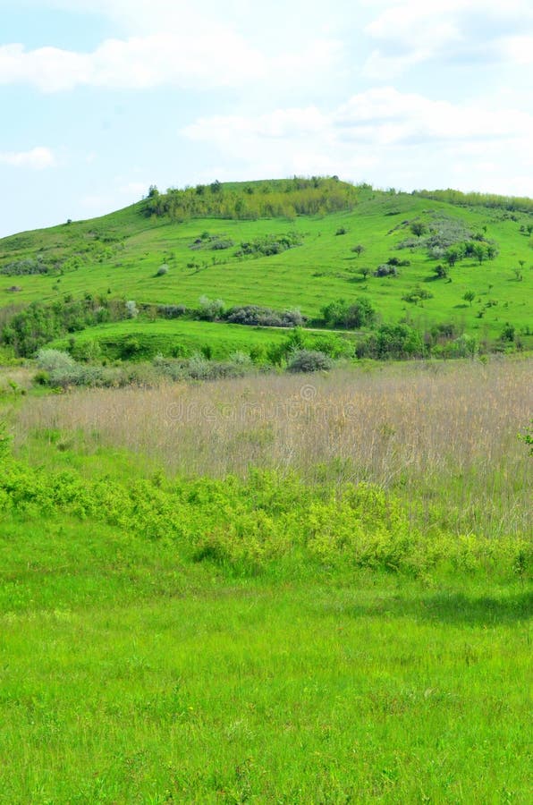 Valley in Spring-Hill Background Stock Photo - Image of growing ...