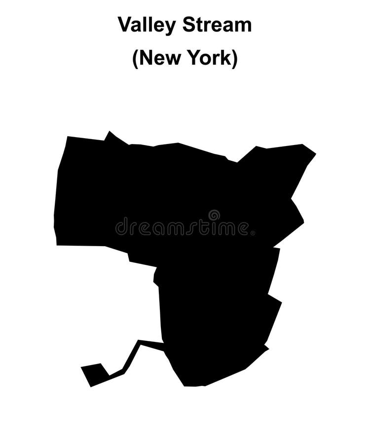 Valley Stream outline map stock vector. Illustration of blank - 357490510