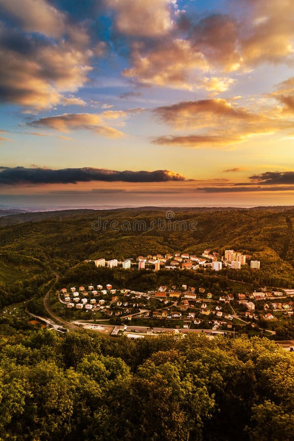 Valley sunset 1 stock image. Image of autumn, tree, smoke - 36816675