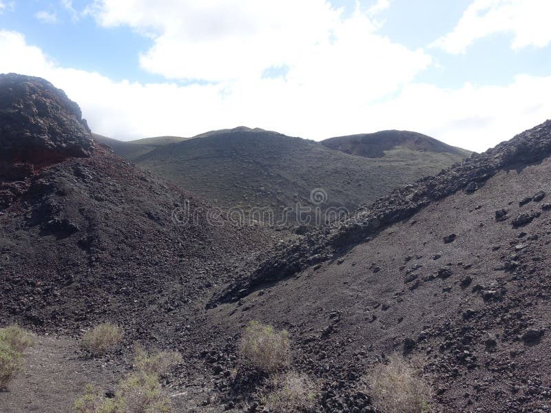 Volcanic Terrain with a Central Valley Stock Image - Image of ...