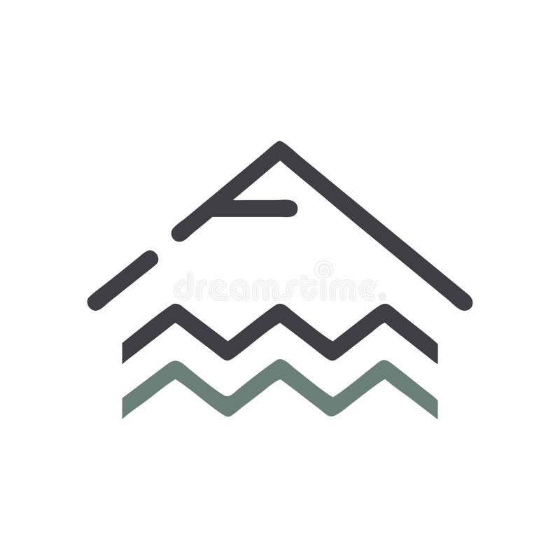 Valley Symbol for Roofing Drainage Stock Illustration - Illustration of ...