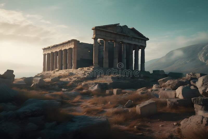 Valley of the Temples. Ancient Greek Temple Stock Illustration ... Valley of the Temples. Ancient Greek Temple Stock Illustration ...