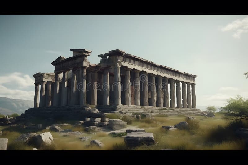 Valley of the Temples. Ancient Greek Temple Stock Illustration ... Valley of the Temples. Ancient Greek Temple Stock Illustration ...