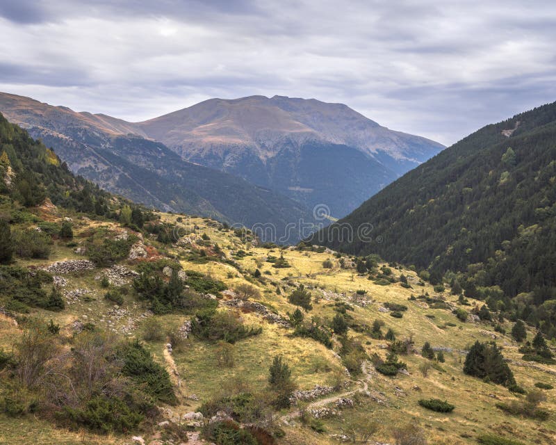 Valley in Vall Fosca in the Catalan Pyrenees Stock Photo - Image of ...