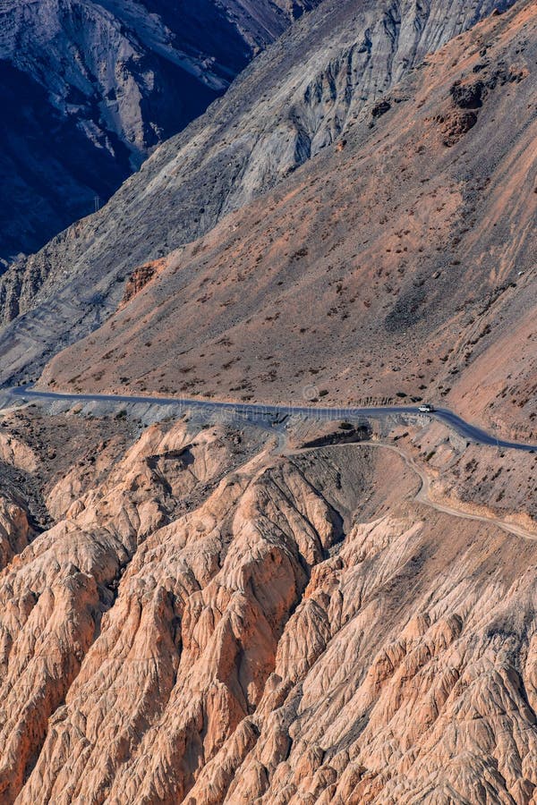 Valley view, enroute kaza stock image. Image of formation - 218846029