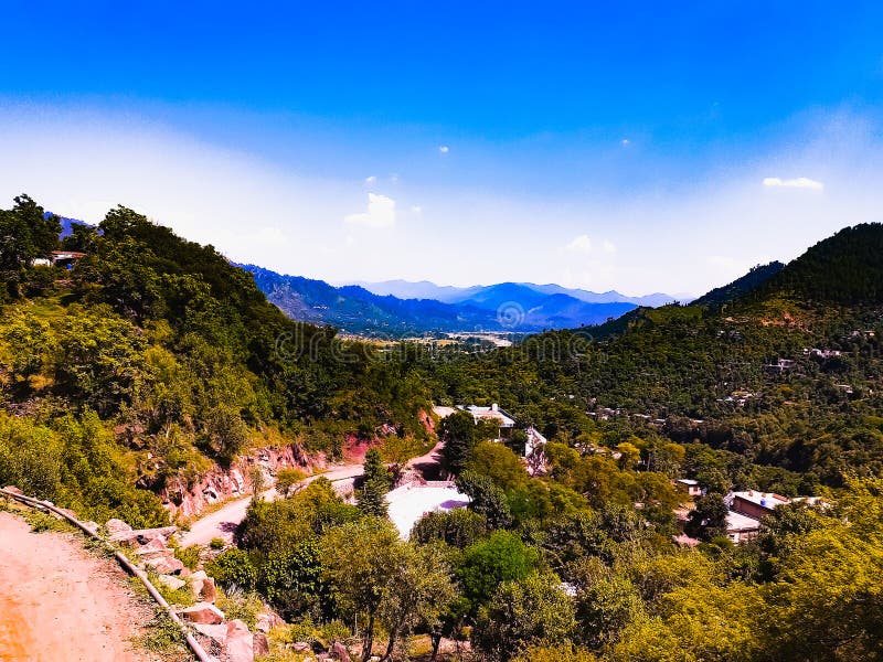 Road Side View River Beautifull Valley Green Mountains Stock Image ...