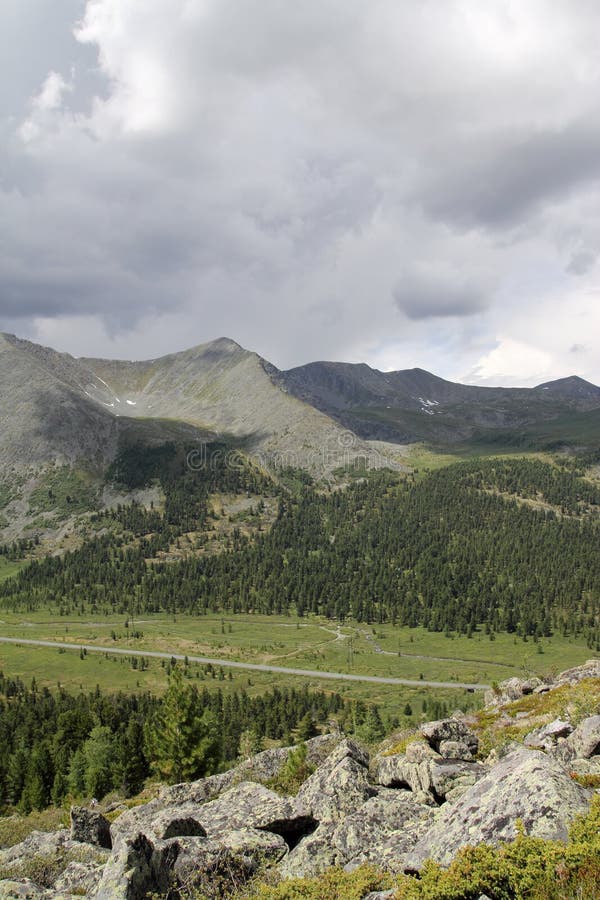 Valley in the Western Sayan Mountains Stock Photo - Image of ridge ...