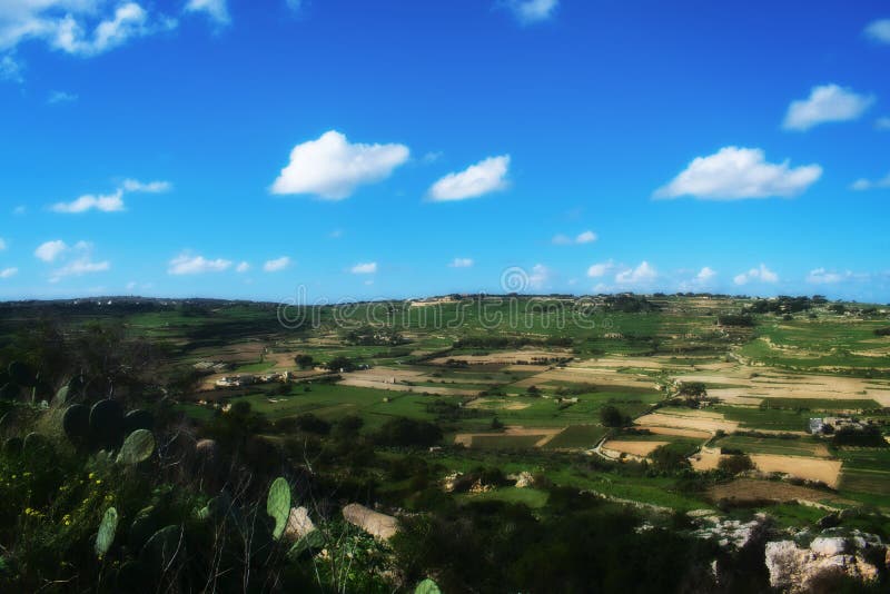 Valleys and Green Areas in Malta Stock Image - Image of town ...