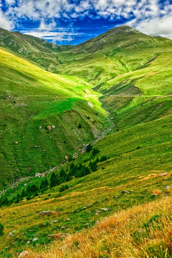 Green Valleys in the Pyrenees Stock Photo - Image of outdoor, creek ...