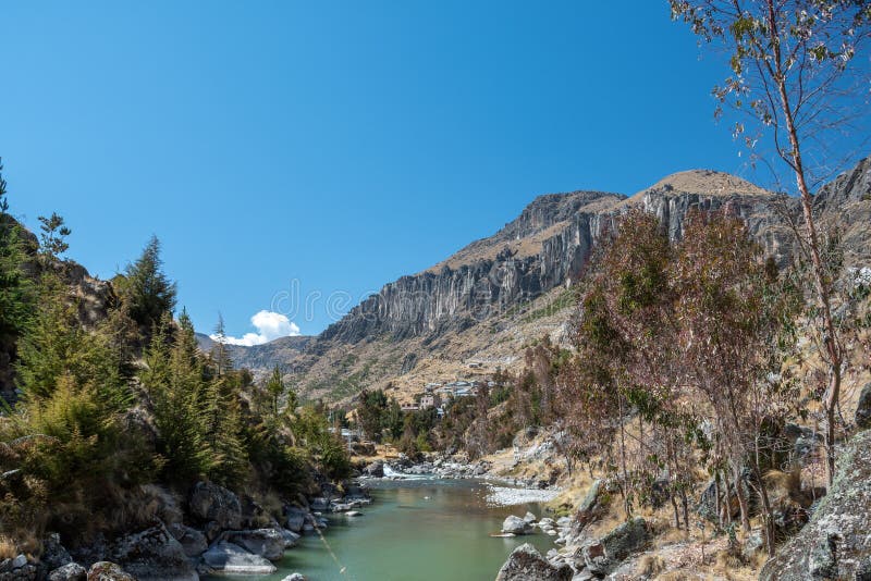 Village Corani Peru stock image. Image of geology, tree - 232349965